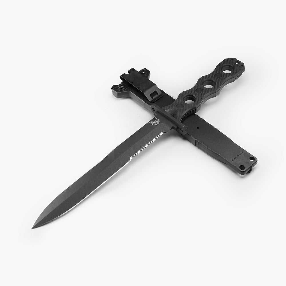 Benchmade 185 Thompson SOCP Fixed Blade Black Serrated Edge – Morale ...