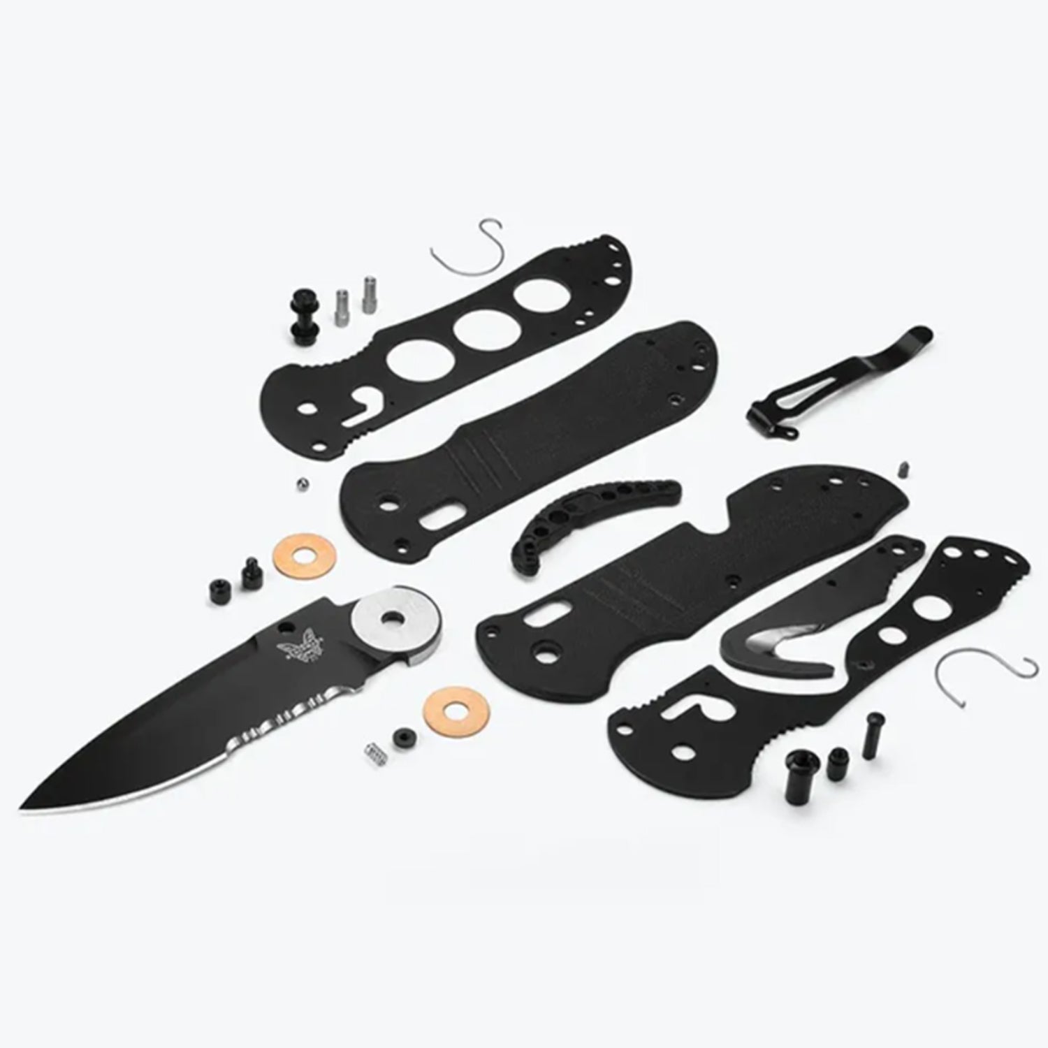 Benchmade 917SBK Tactical Triage Black G10 Axis Folding Knife With Hoo ...