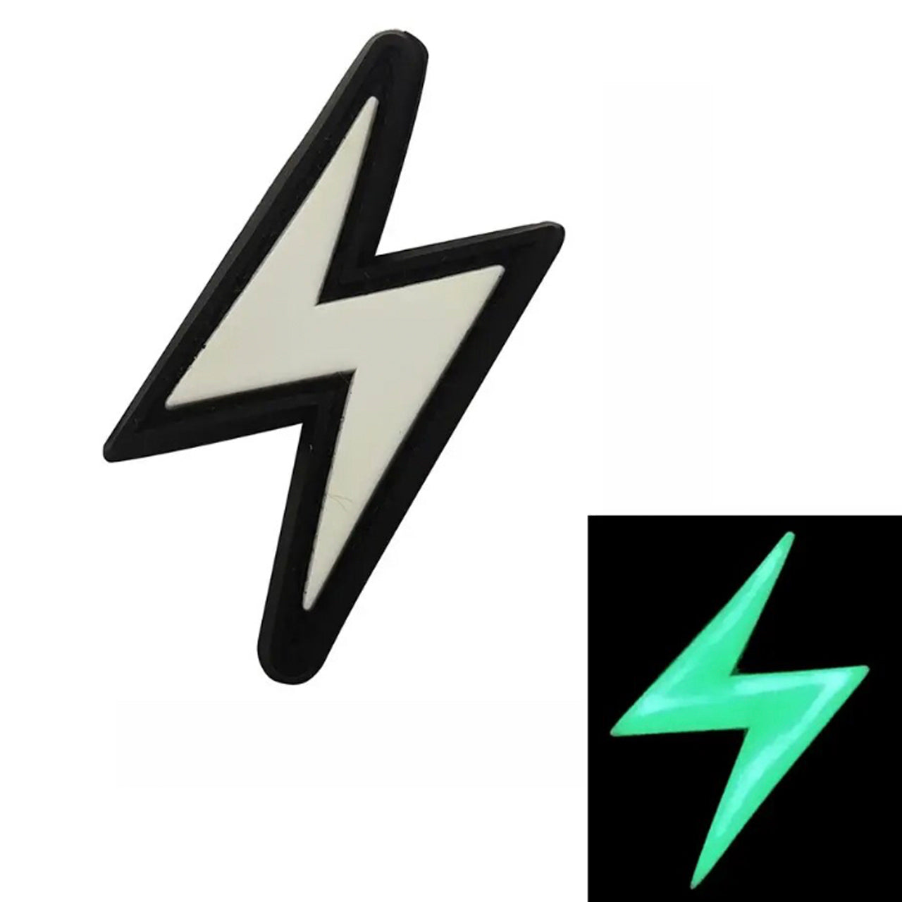Lightning Bolt Glow In The Dark PVC Patch – Morale Patches Australia