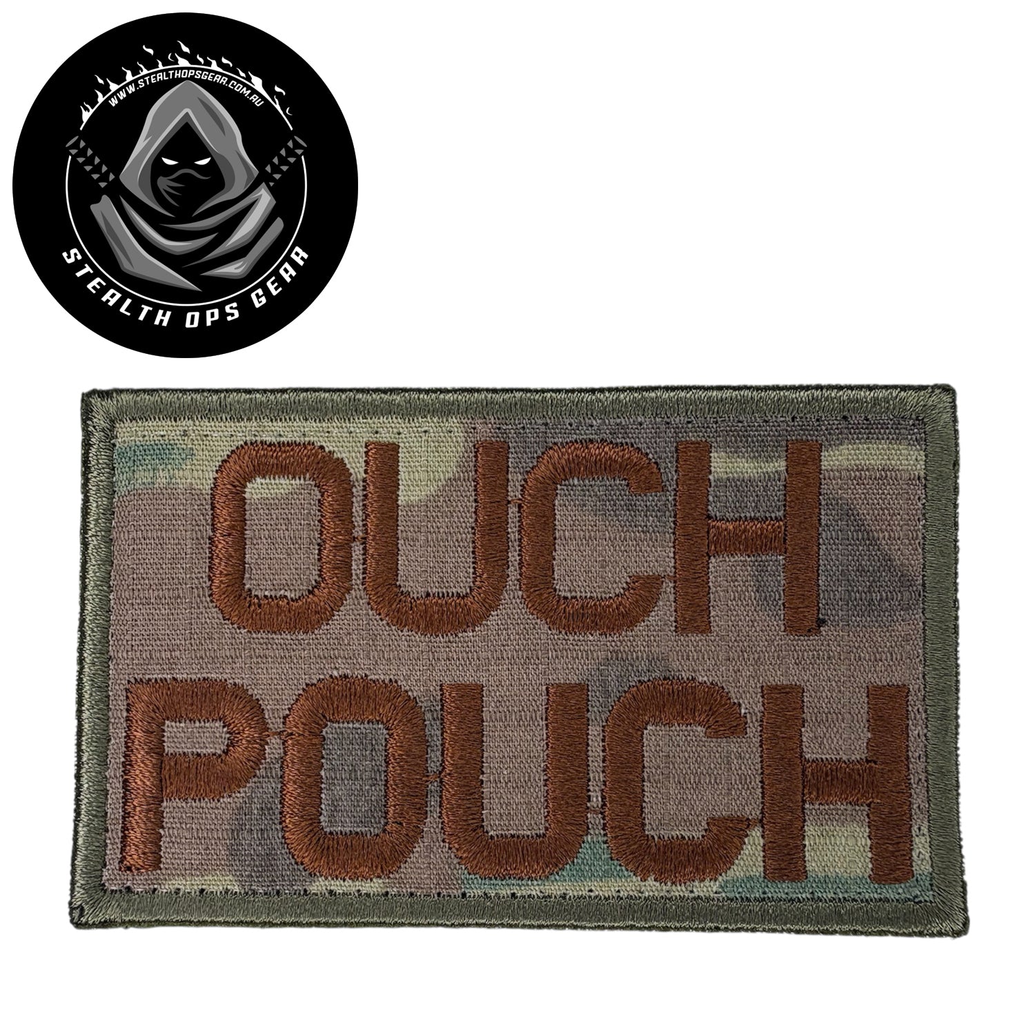 Ouch Pouch Multicam Brown Thread Embroidery Morale Patch - Stealth Ops ...