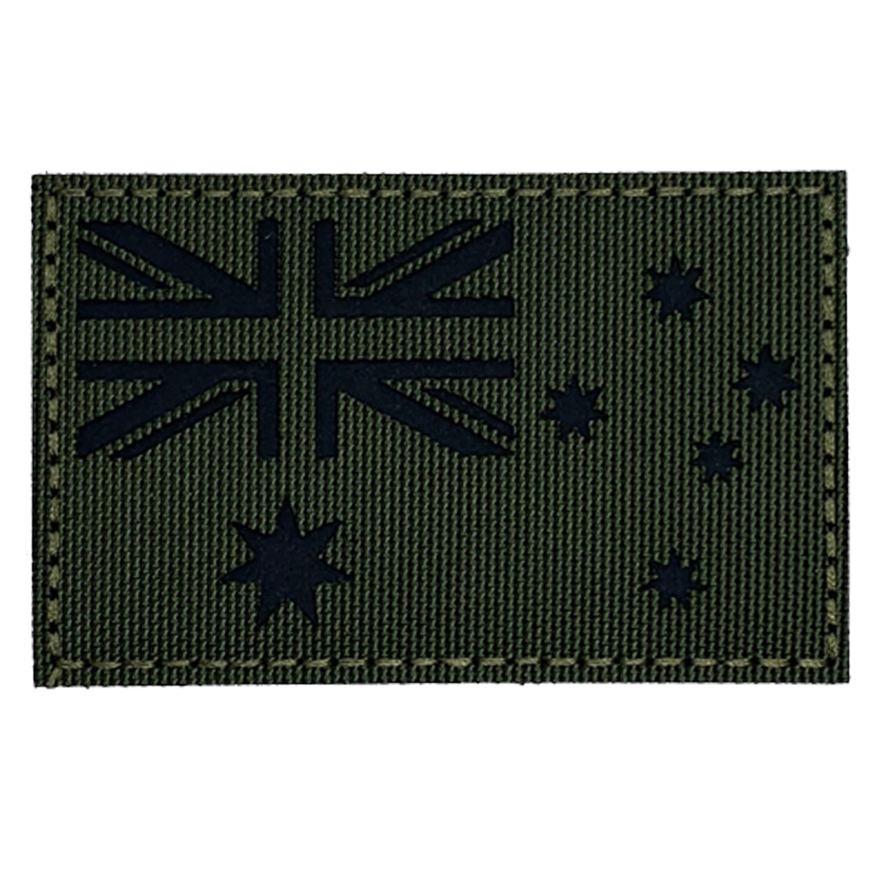Australian Flag Laser Cut Patch Hook And Loop Od Green Morale Patches